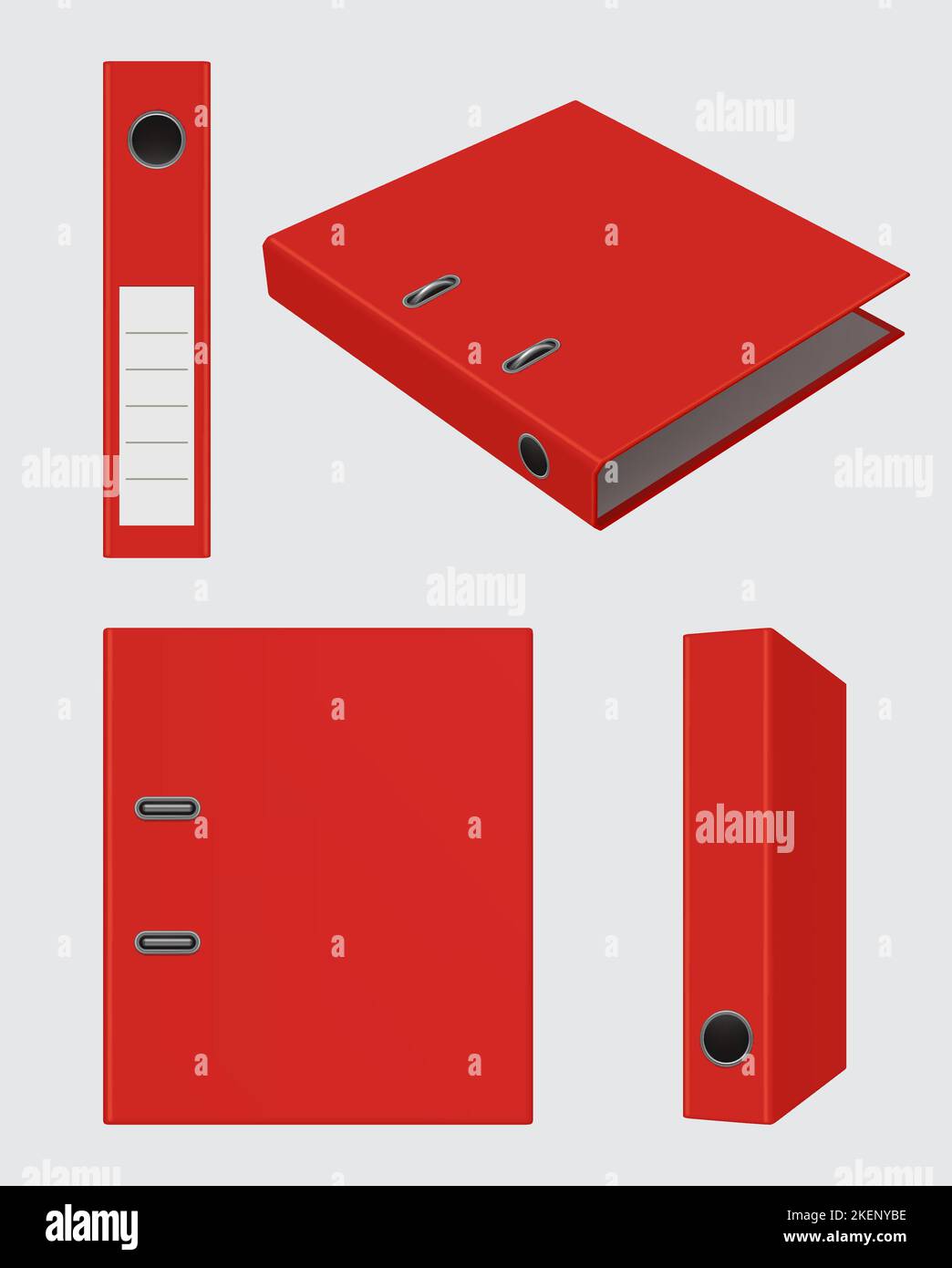 Realistic office folders. Stationery binder book file with hardcover ...