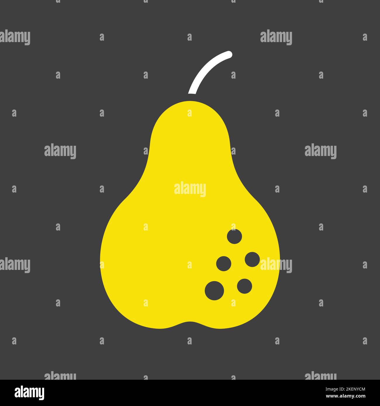 Pear vector glyph on dark background icon. Graph symbol for food and ...