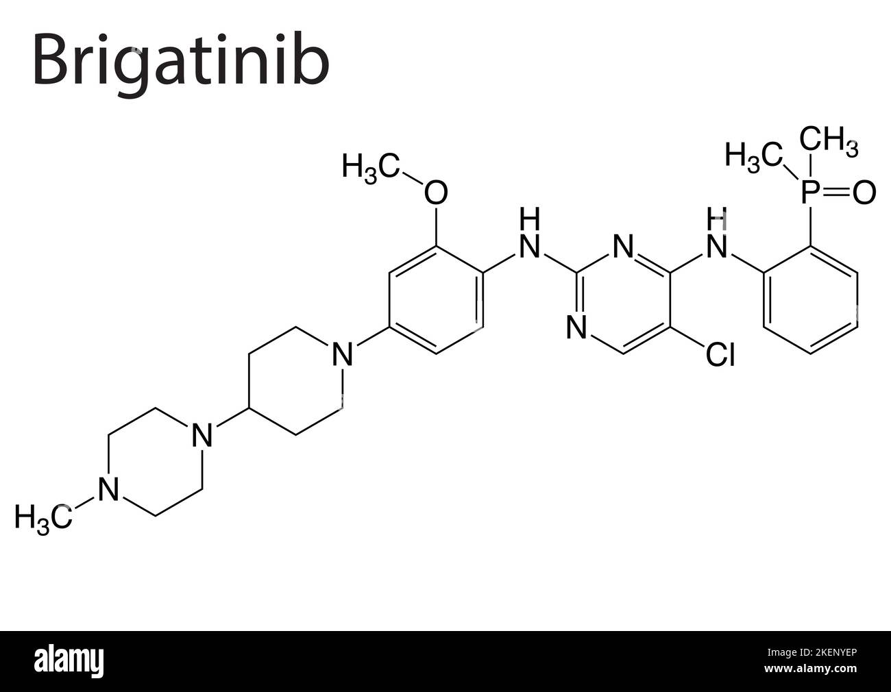 The skeletal formula of Brigatinib on white background Stock Vector ...
