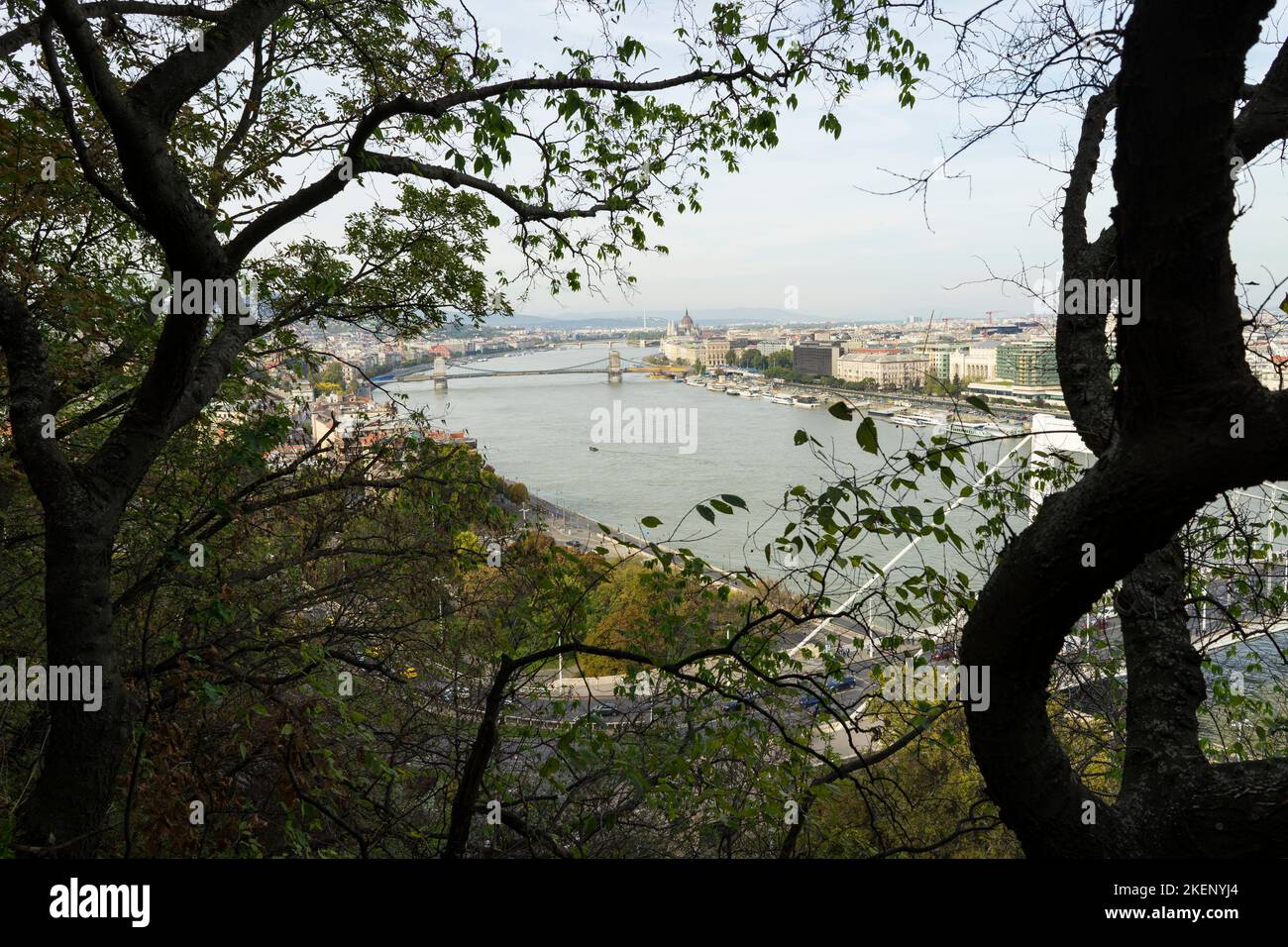 Budapest Hungary - 10.08:2022, View over the Elisabeth Bridge in the ...