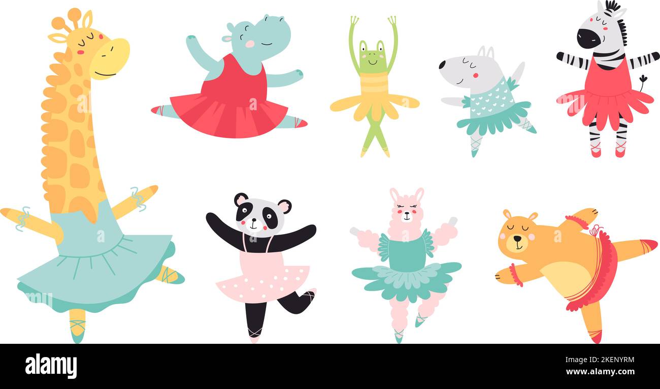 Clipart Pointe Ballet Animals Baby Clipart. Cute Ballerinas In Tutu