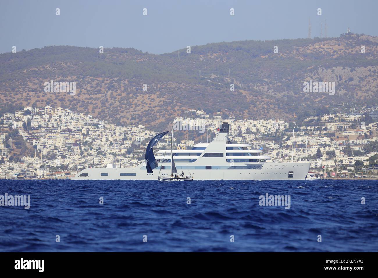Bodrum, Turkey, 05 November 2022: The giant superyacht Solaris, owned ...