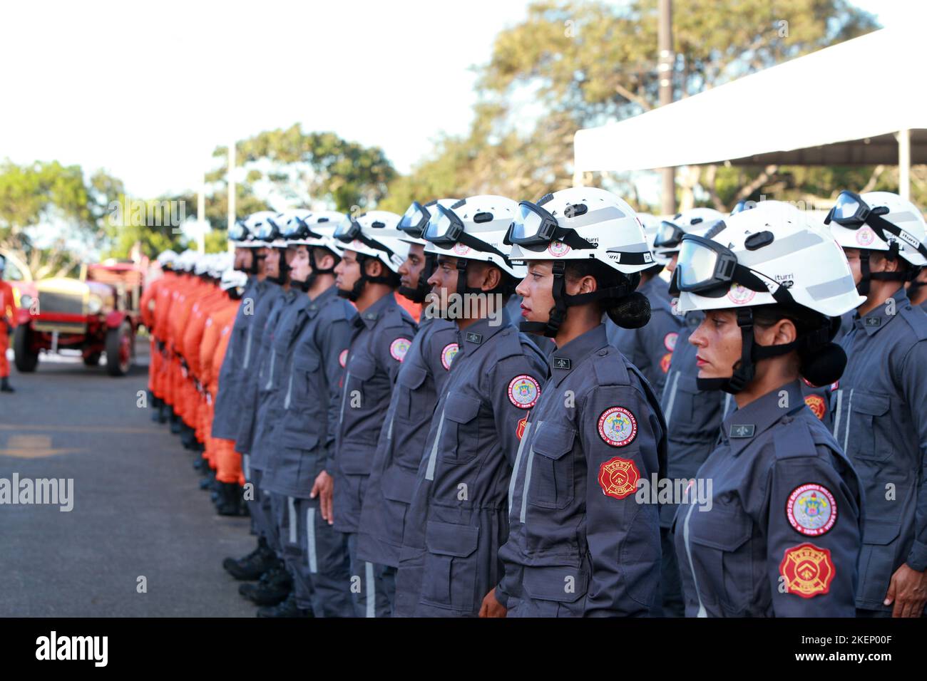 simoes filho, bahia, brazil - november 11, 2022: Military firefighters ...