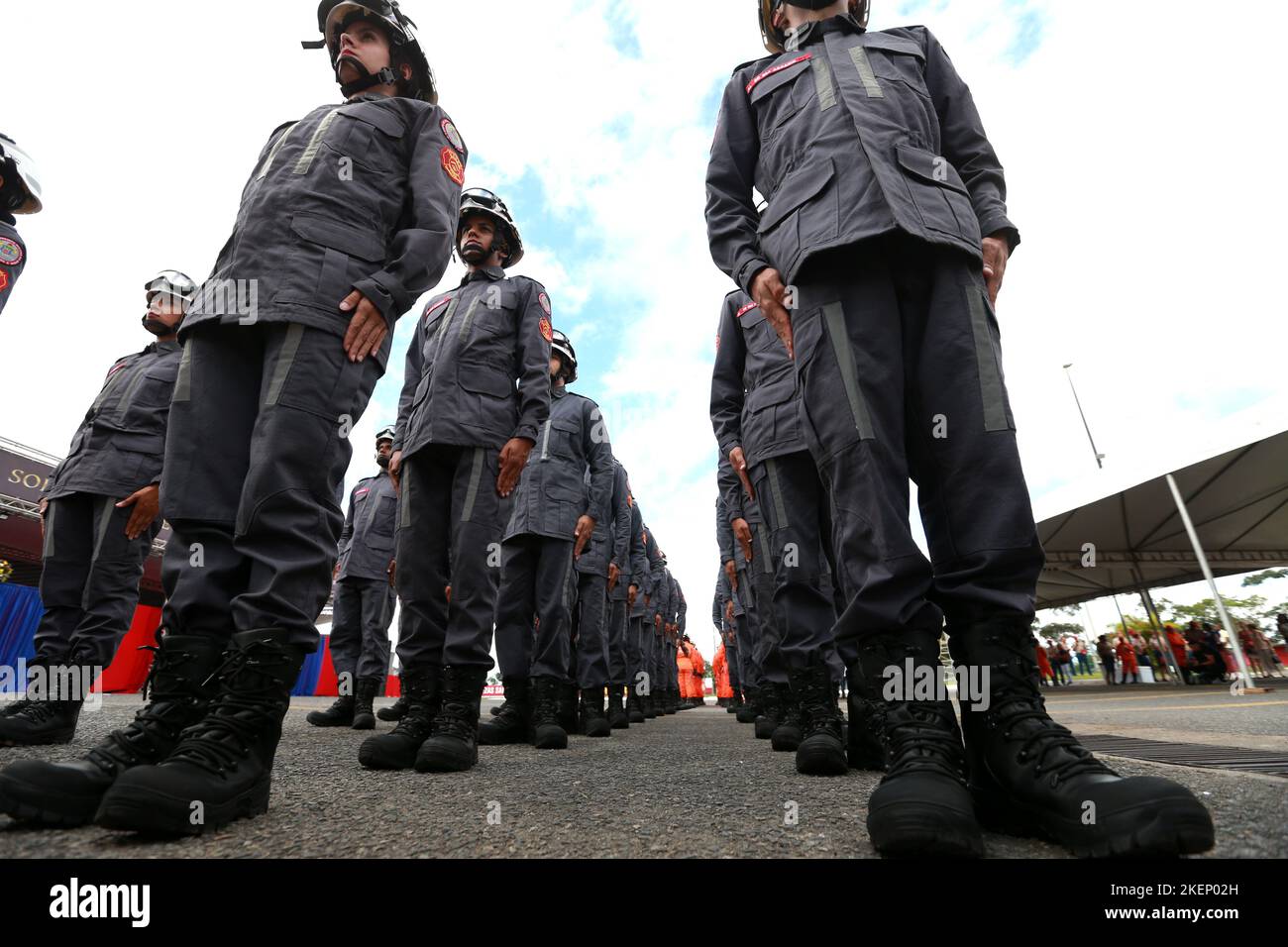 simoes filho, bahia, brazil - november 11, 2022: Military firefighters ...