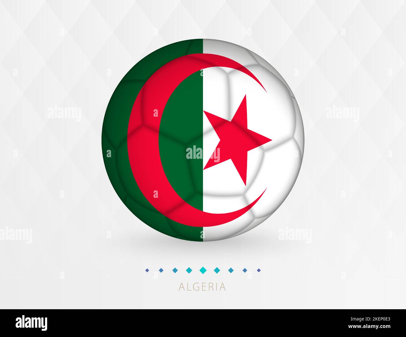 Football ball with Algeria flag pattern, soccer ball with flag of ...