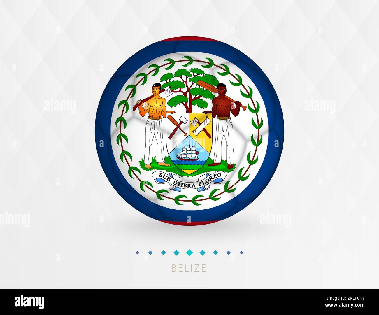 Football ball with Belize flag pattern, soccer ball with flag of Belize ...
