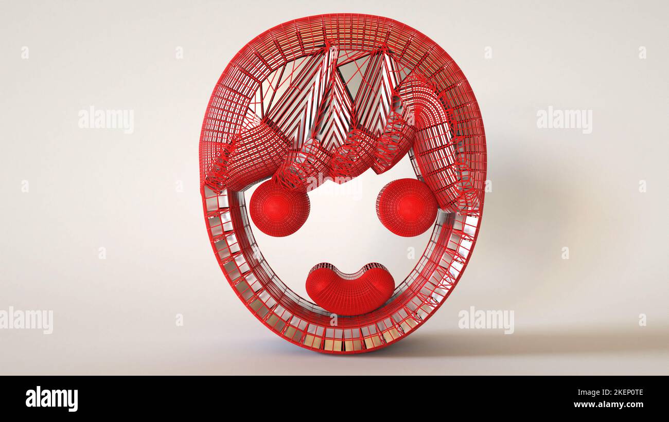 3D Illustration of a smiley in red color. Graphic Artists, Graphic ...
