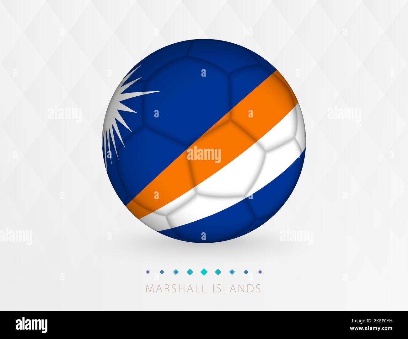 Football ball with Marshall Islands flag pattern, soccer ball with flag ...