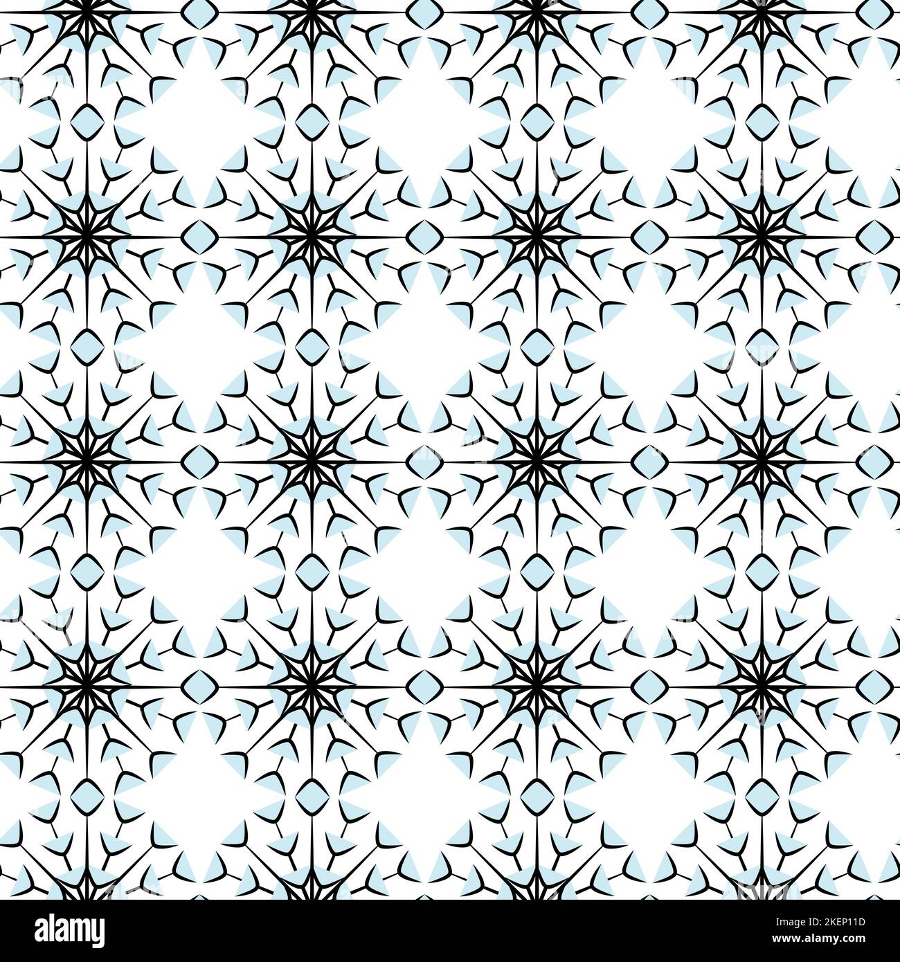 Endless pattern of openwork snowflakes with blue hues. Vector repeat texture. Abstract ...