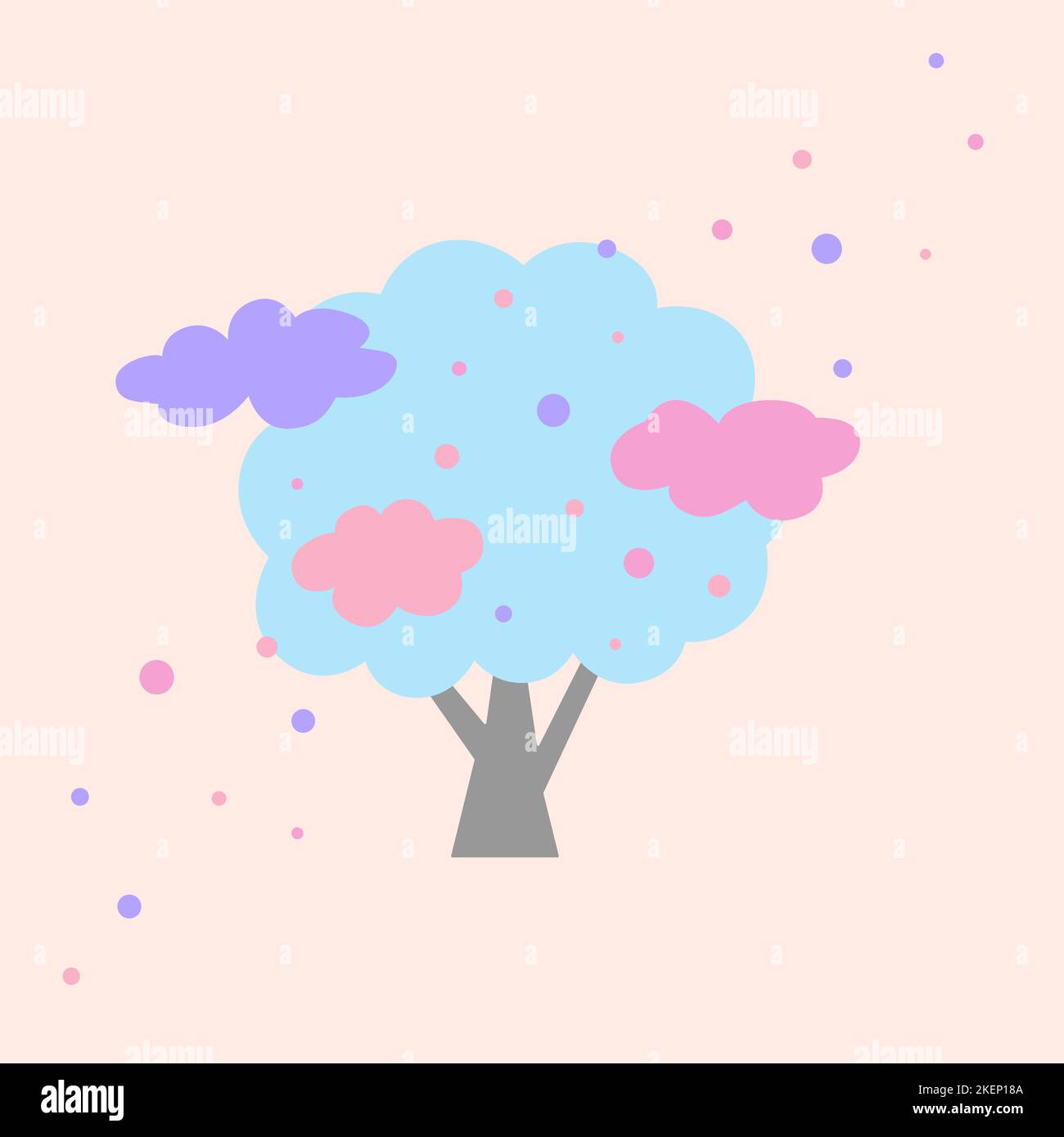 Vector illustration in pastel colors. Winter tree simple element Stock ...