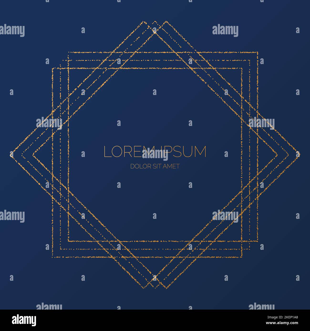 Gold geometric frame. Golden foil embossed border with shining effects ...