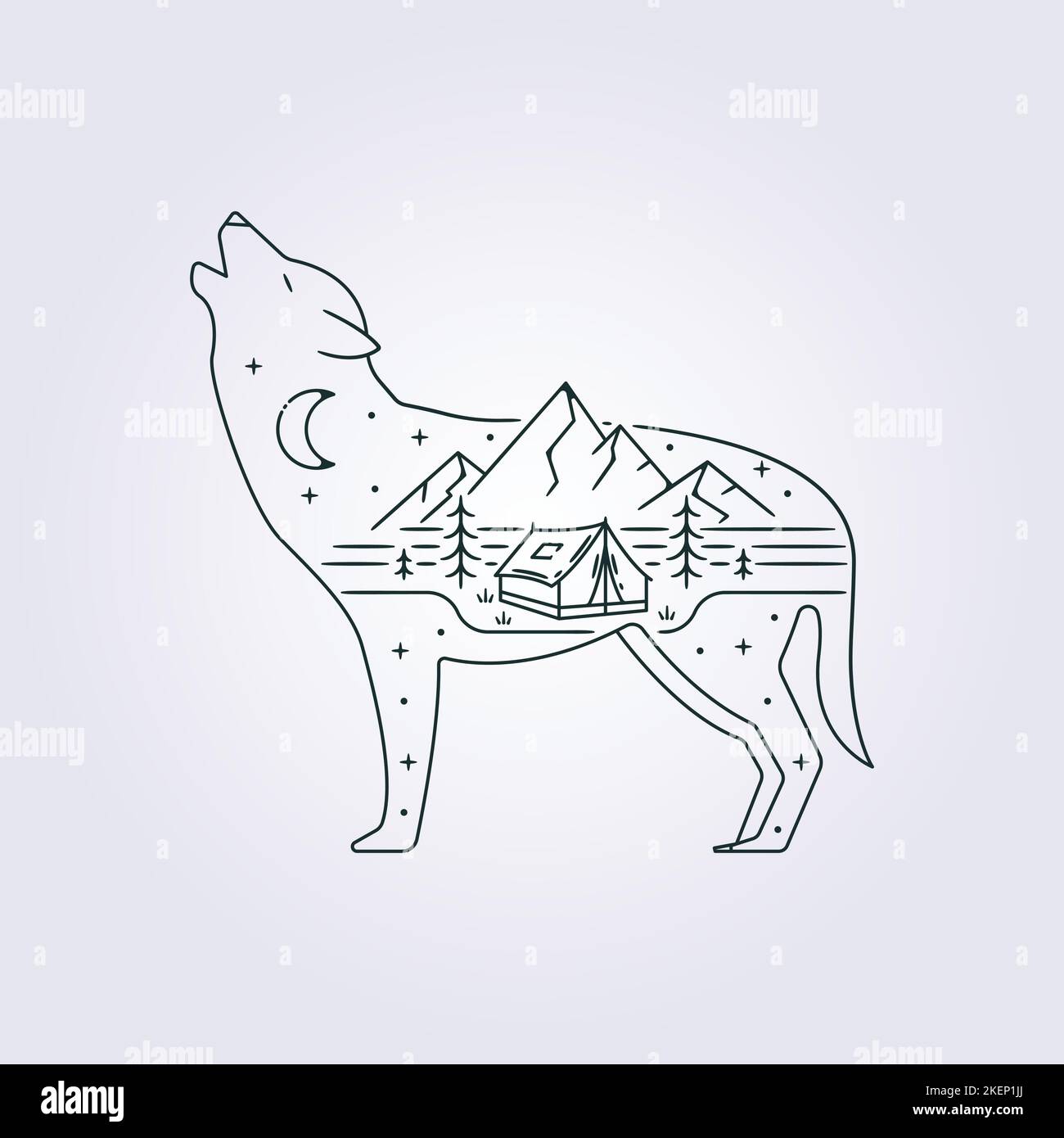 A vector illustration of a howling wolf Stock Vector Image & Art - Alamy
