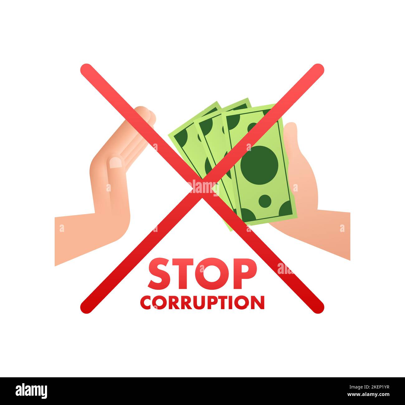 Stop corruption. Hand Giving Money. Anti-corruption sign. Vector stock ...