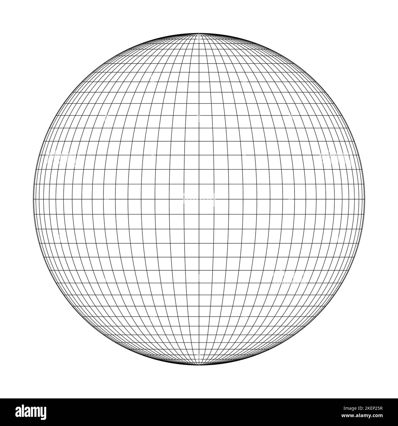Planet Earth globe grid of meridians and parallels, or latitude and longitude. 3D vector ...