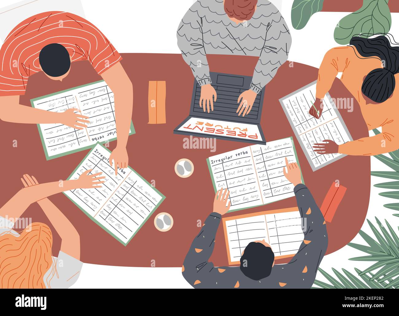 Student students overhead view Stock Vector Images - Alamy