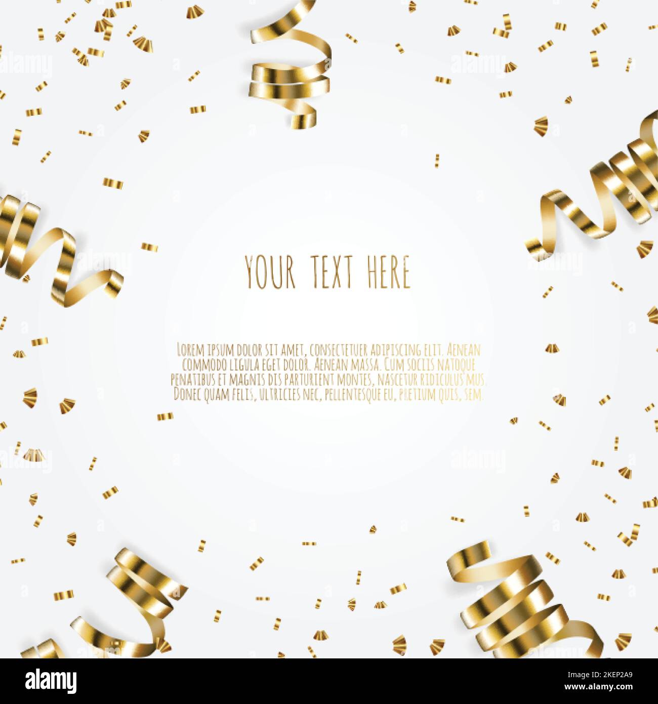 Festive vector banner. Festive background with golden ribbons and ...
