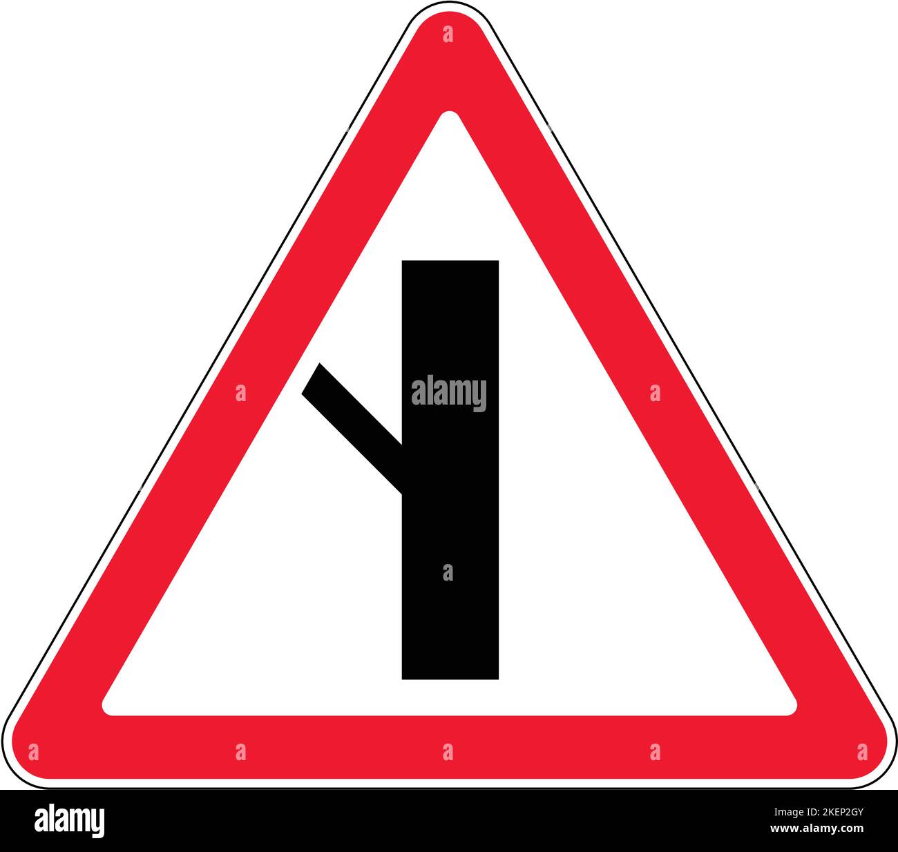 Illustration of Triangle Warning Sign. Priority Over Junction From Left ...