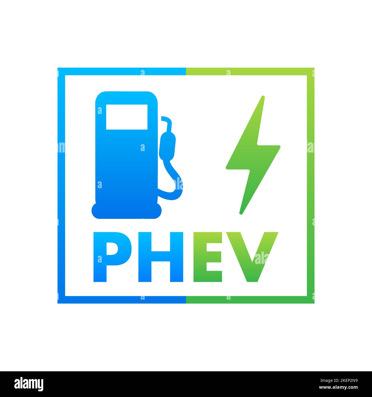 PHEV icon. Plug-in hybrid electric vehicle. Electric energy and fuel ...