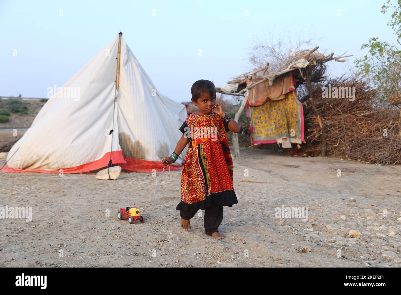 Jamshoro, Sindh, Pakistan. 8th Nov, 2022. Children are playing outside ...