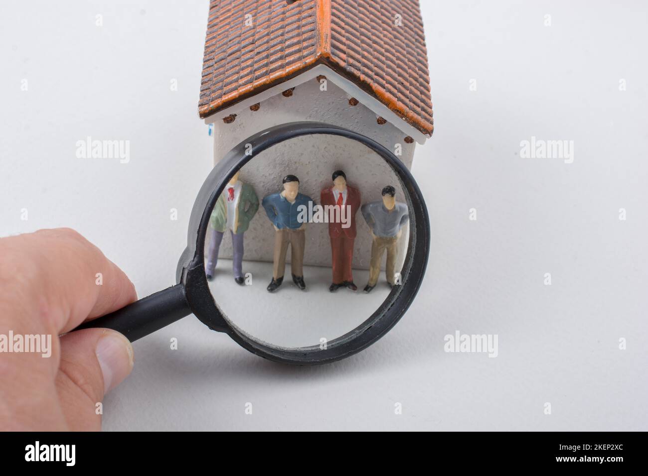 Tiny figurine of man miniature model in view Stock Photo - Alamy