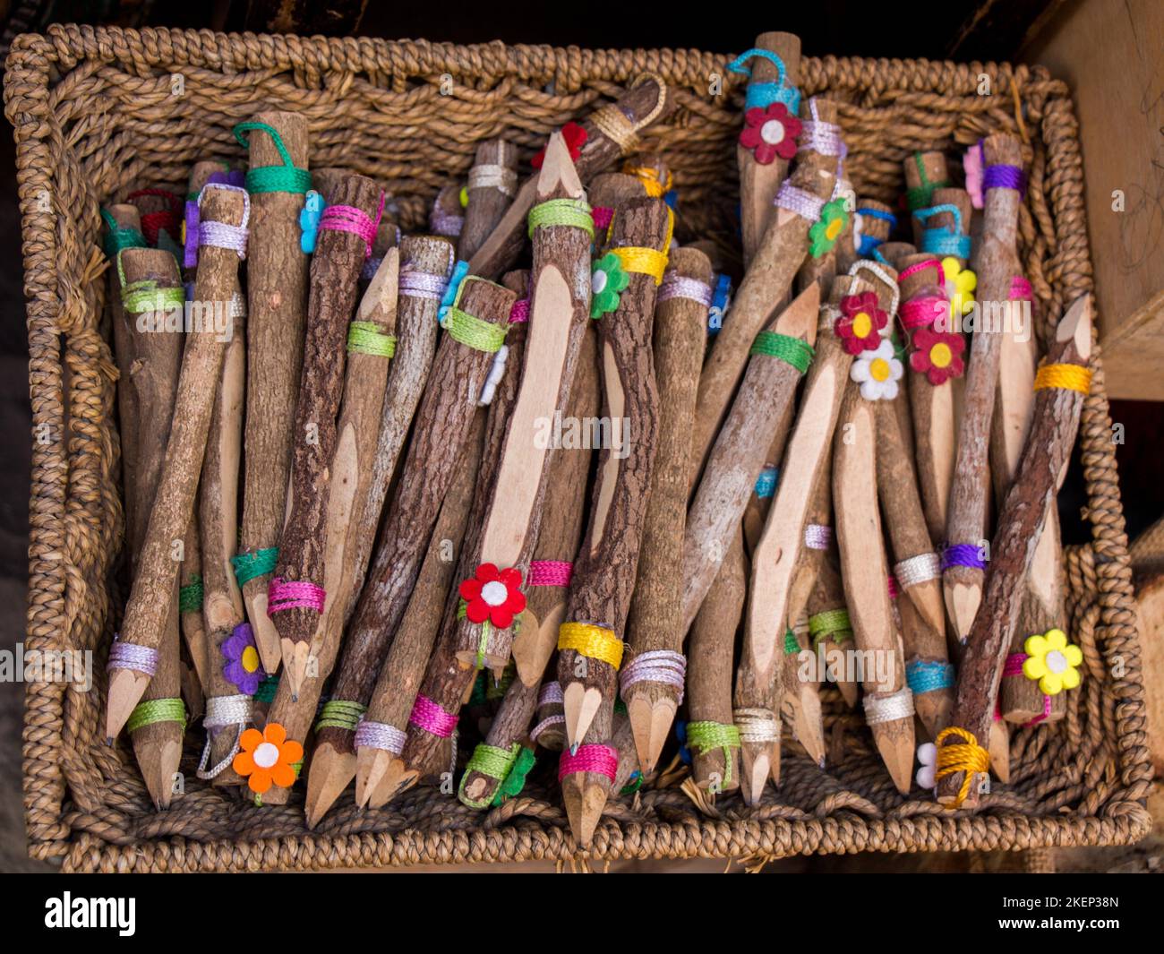 Color pencil made from real stick wood Stock Photo - Alamy