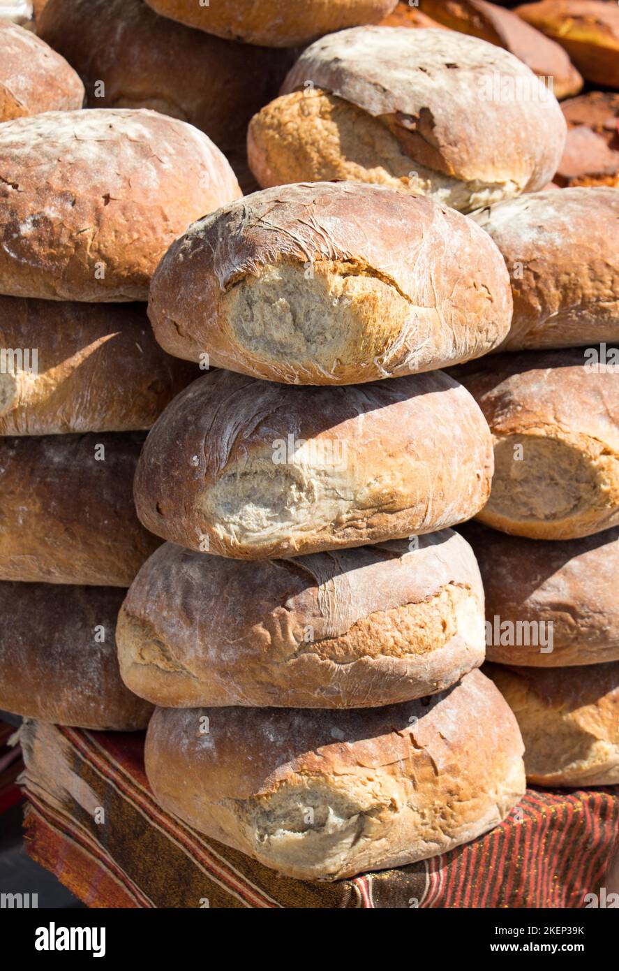 Traditional Turkish style made bread loaf Stock Photo - Alamy