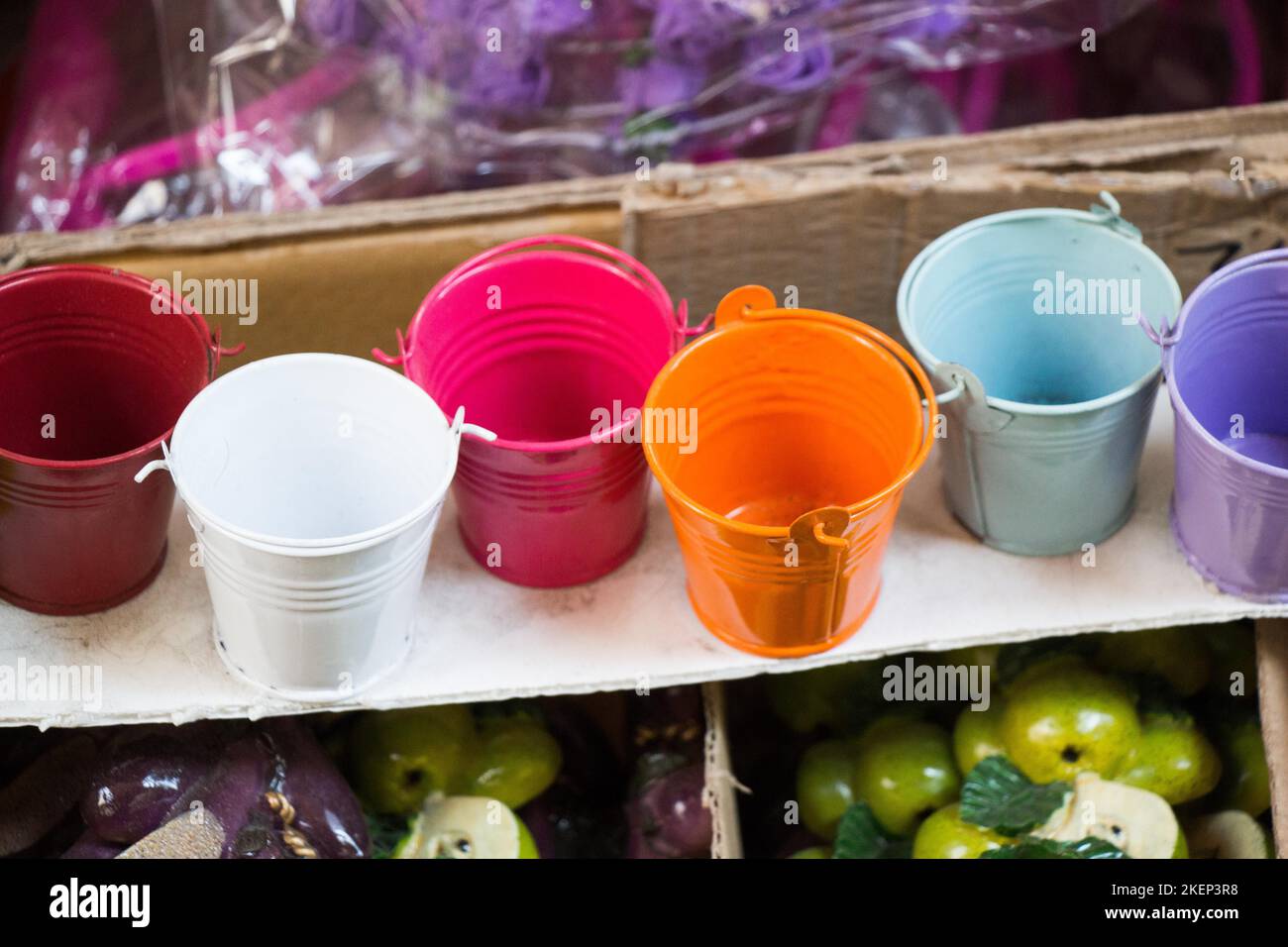 Various colors in buckets hi-res stock photography and images - Alamy