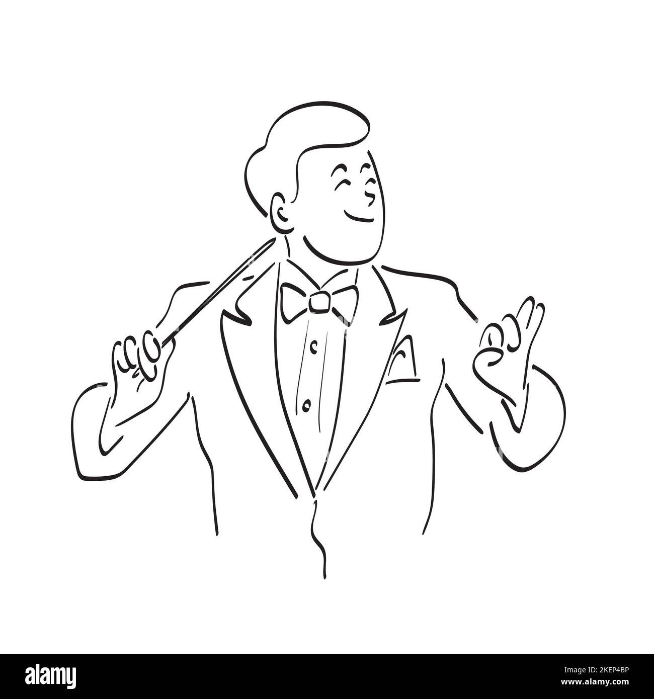 Conductor of symphony orchestra illustration vector hand drawn isolated ...