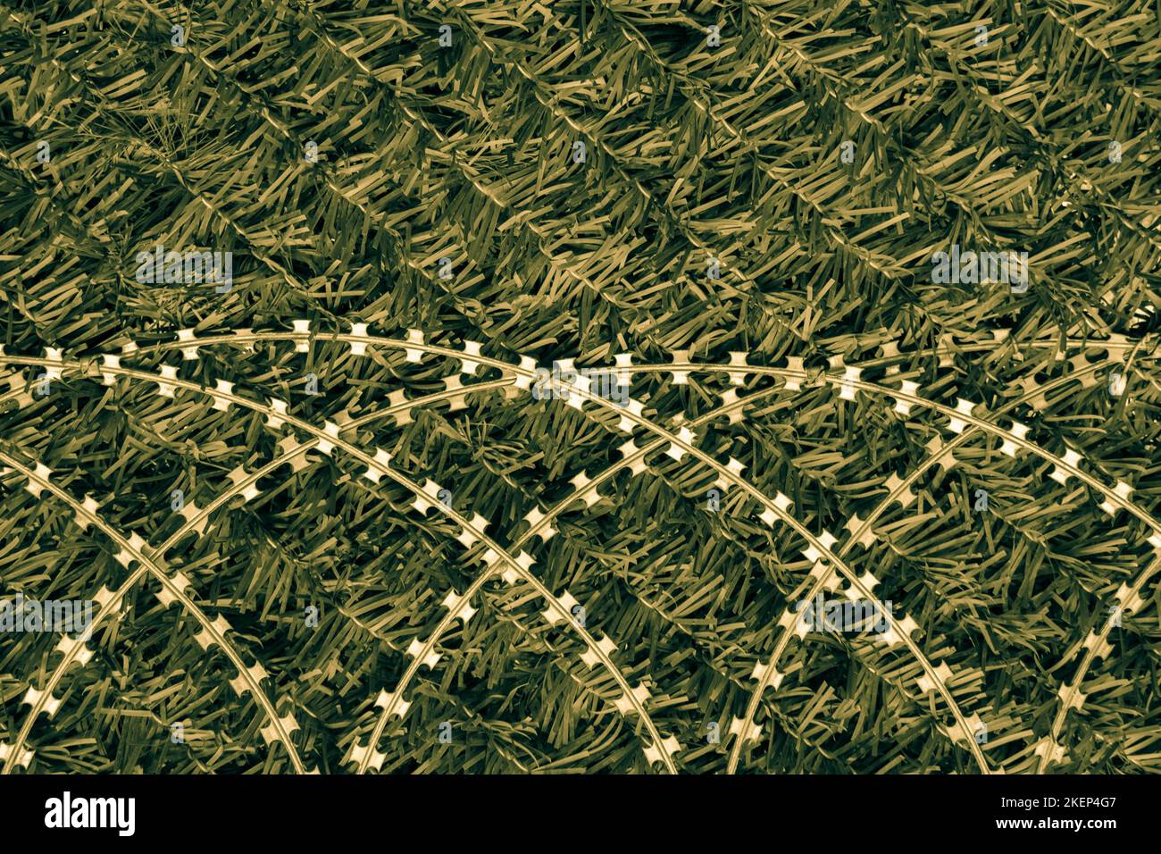 Barbed wire fence used for protection purposes of a pproperty Stock ...