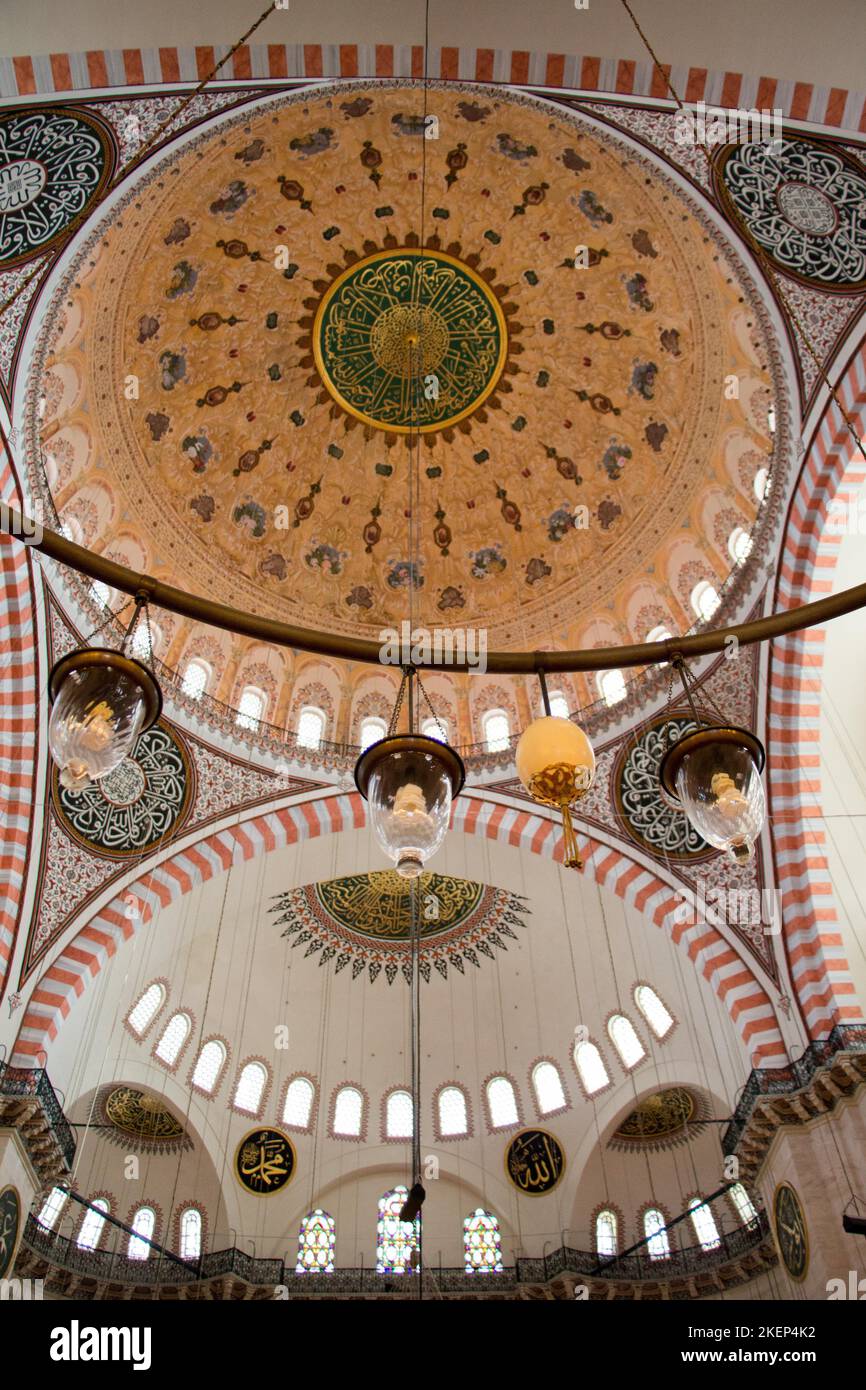 Inner view of dome in Ottoman architecture in, Istanbul, Turkey Stock ...