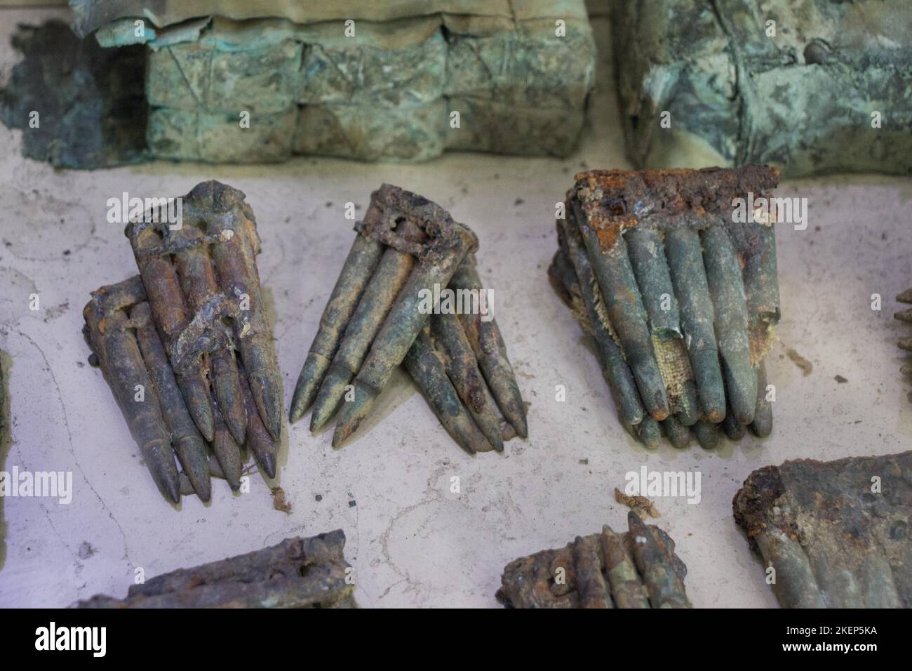 Cartridges of rusty bullet ammunition from the dardanelles war Stock ...