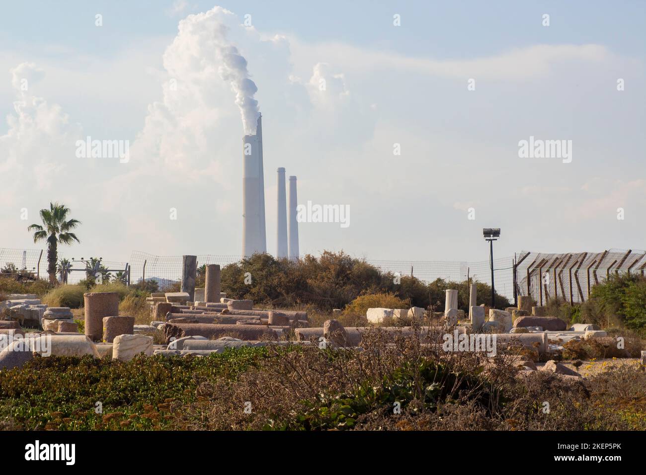 2 November 2022 Some of the smoke stacks at the Israeli Orot Rabin ...