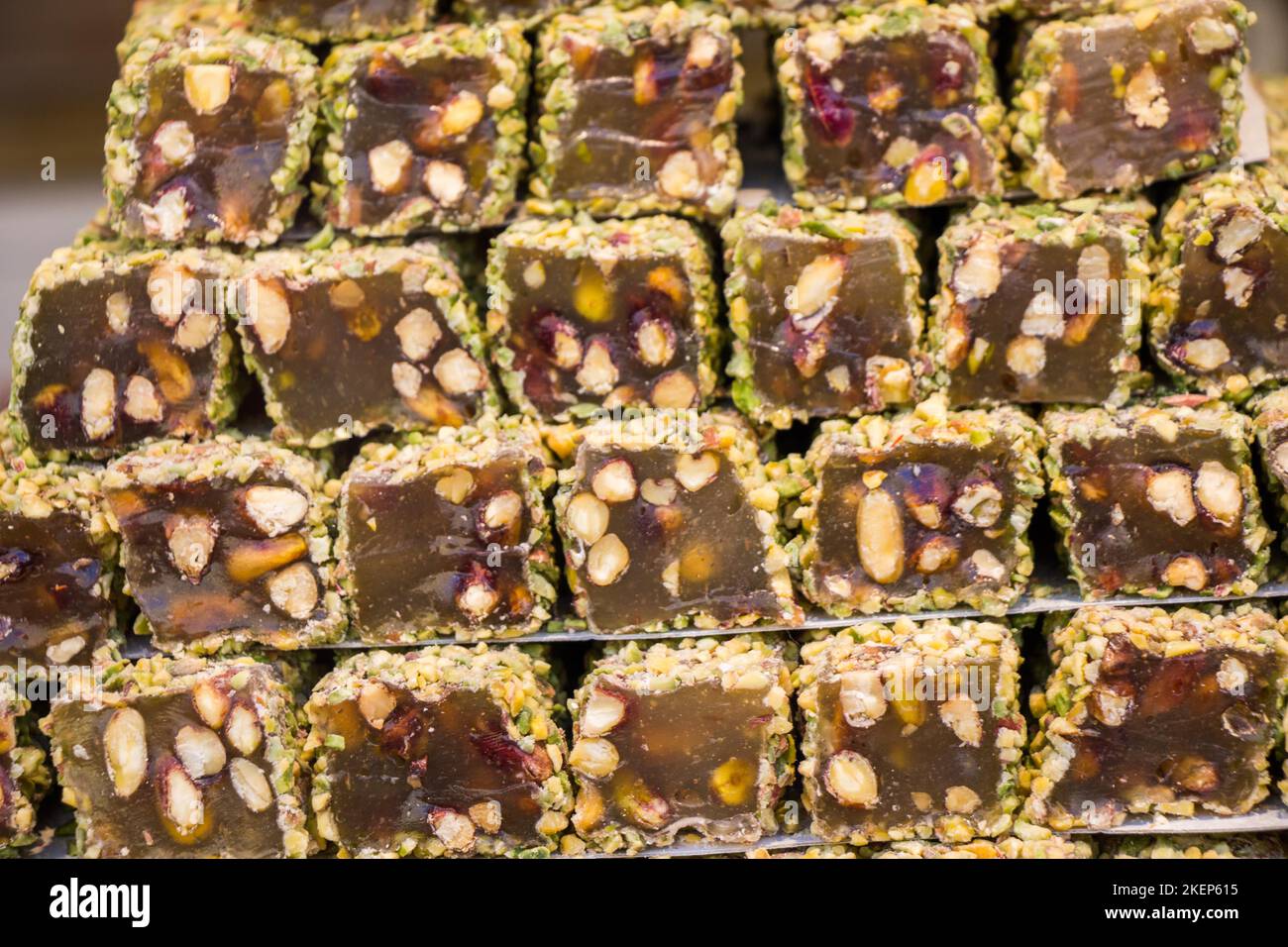 Load of traditional turkish delight rahat lokum Stock Photo - Alamy