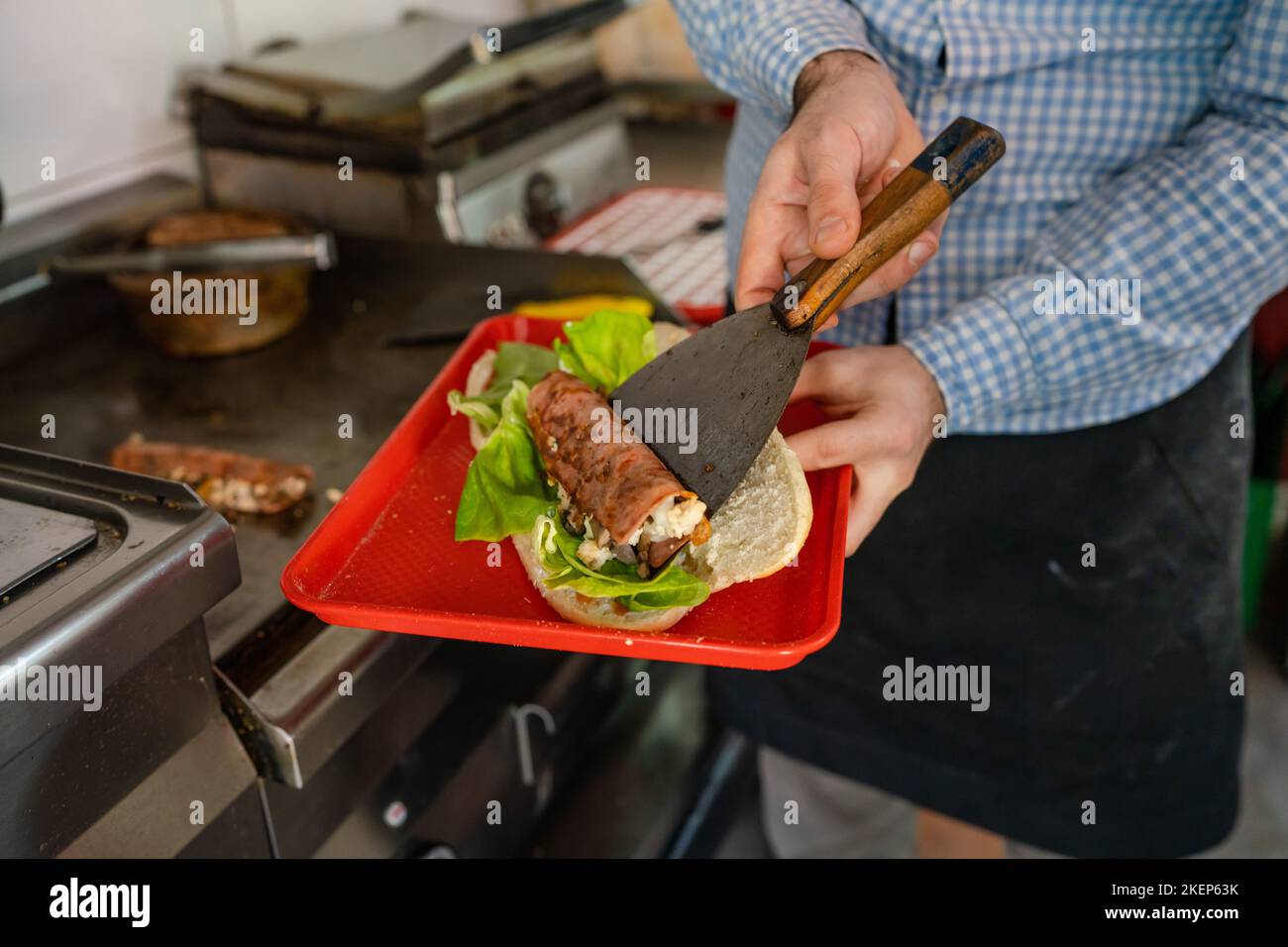 Man making sandwich kitchen hi-res stock photography and images - Alamy