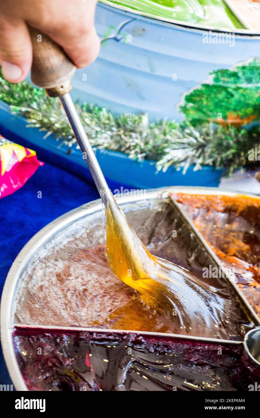 Old traditional Turkish Ottoman handmade stick candy, Macun Stock Photo ...