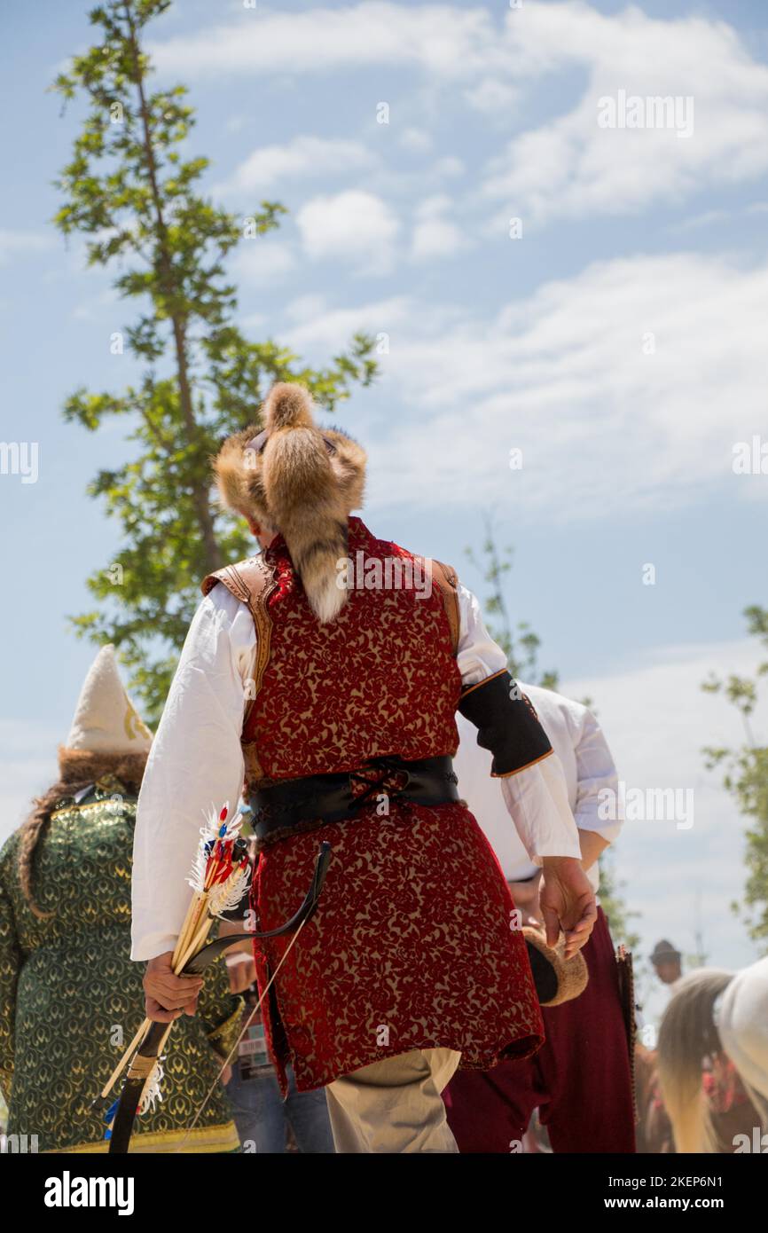 Turkish man and horseman ethnic clothes examples Stock Photo - Alamy