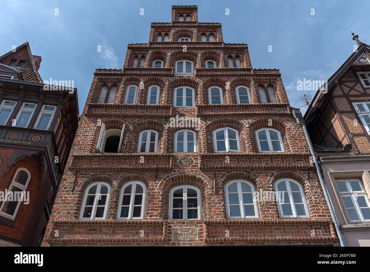 Historic gabled house, residential house built 1593, Lueneburg, Lower ...