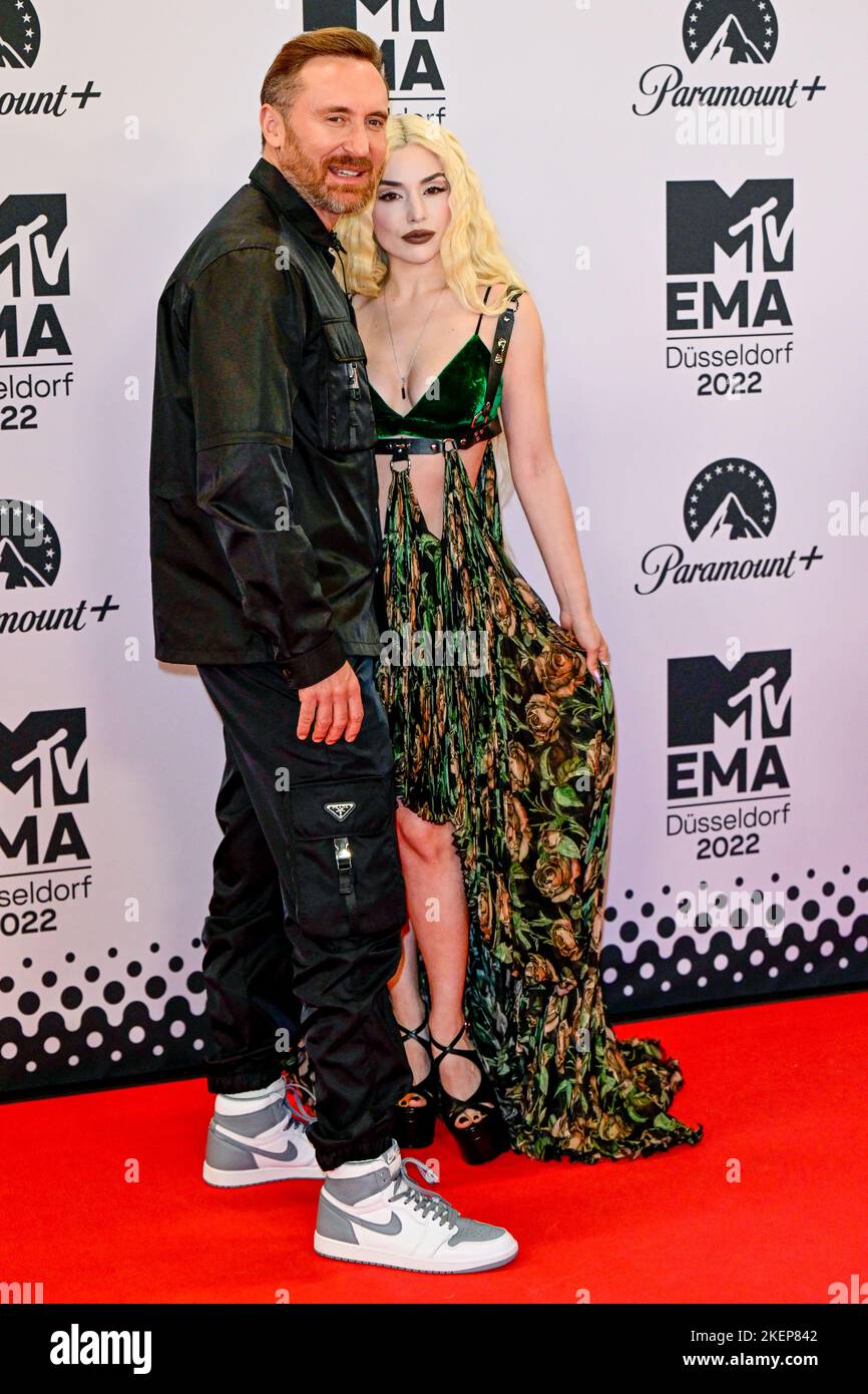 David Guetta and Ava Max attending the 2022 MTV EMAs at the PSD Bank ...