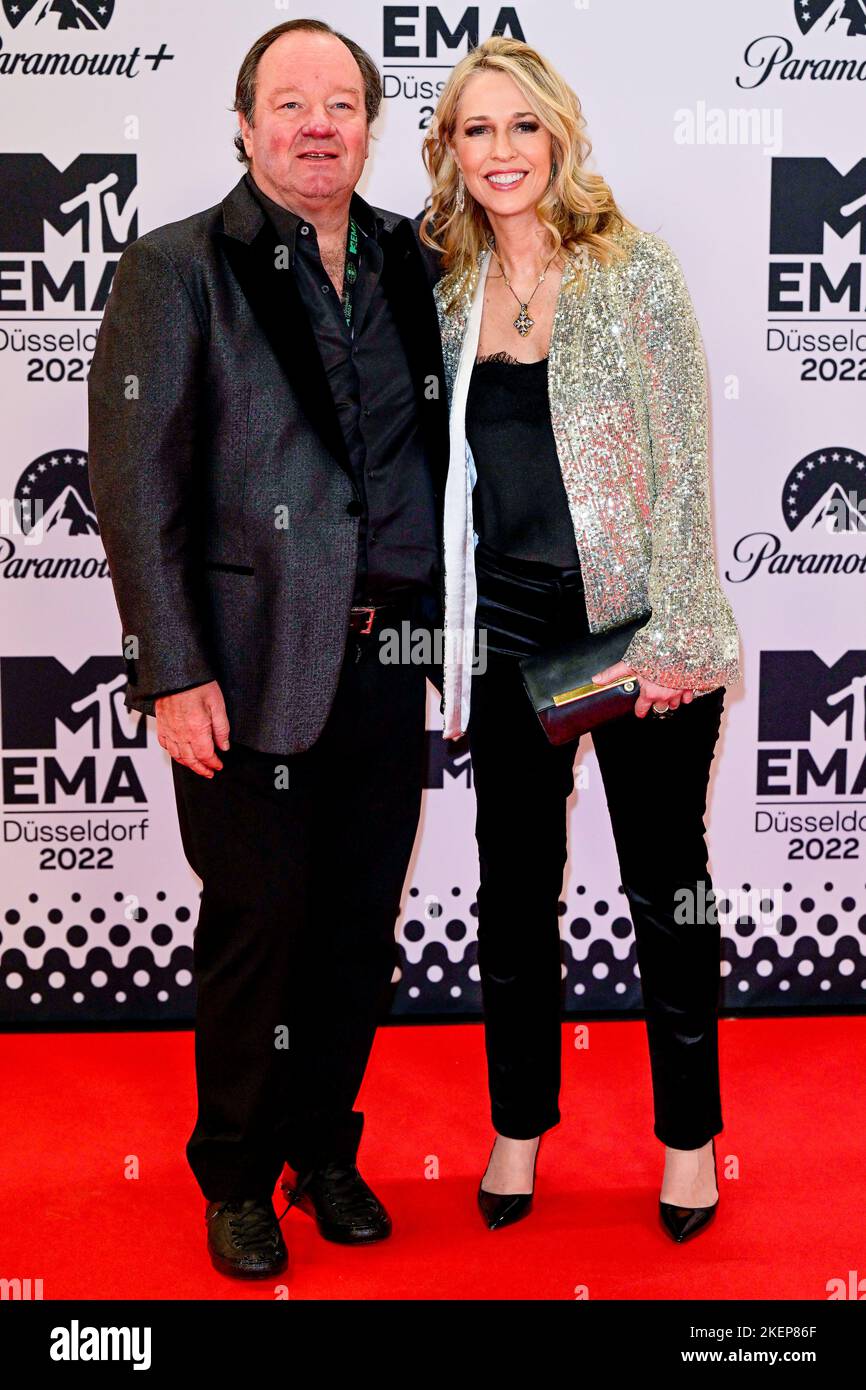 Bob Bakish and Pam Kaufman attending the 2022 MTV EMAs at the PSD Bank ...