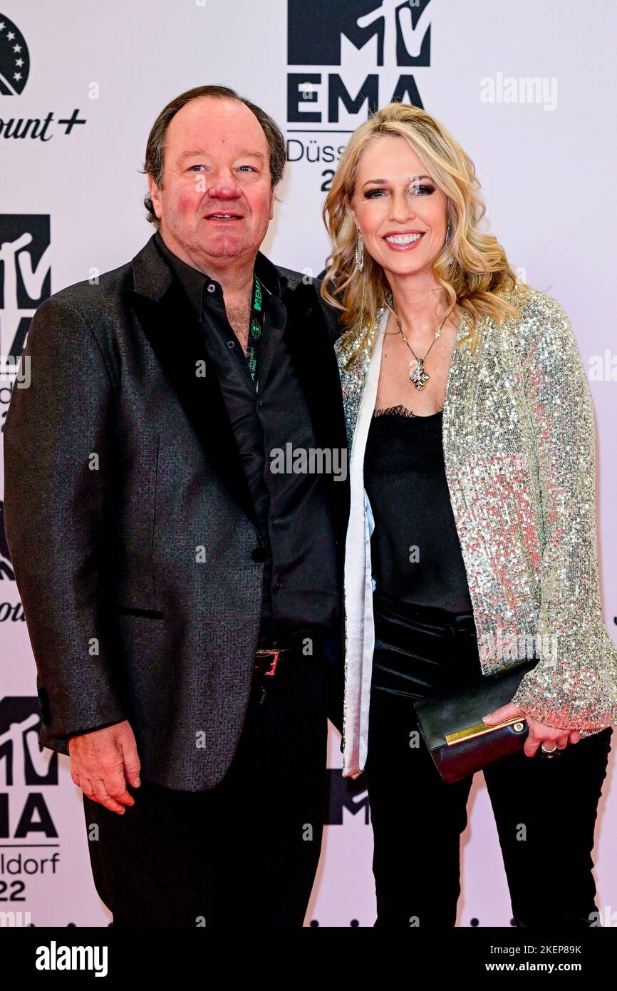 Bob Bakish and Pam Kaufman attending the 2022 MTV EMAs at the PSD Bank ...
