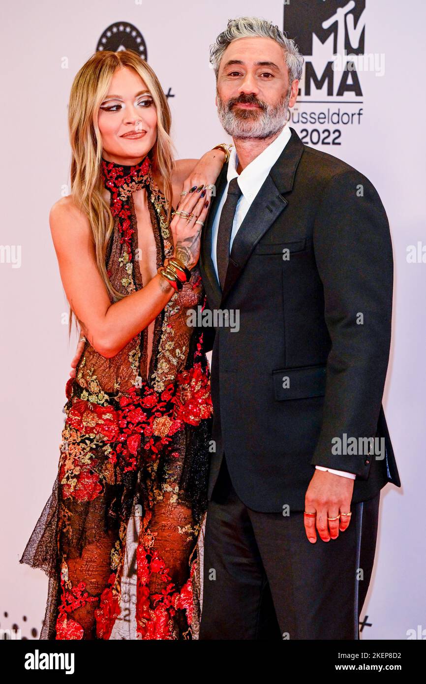 Rita Ora and Taika Waititi attending the 2022 MTV EMAs at the PSD Bank ...