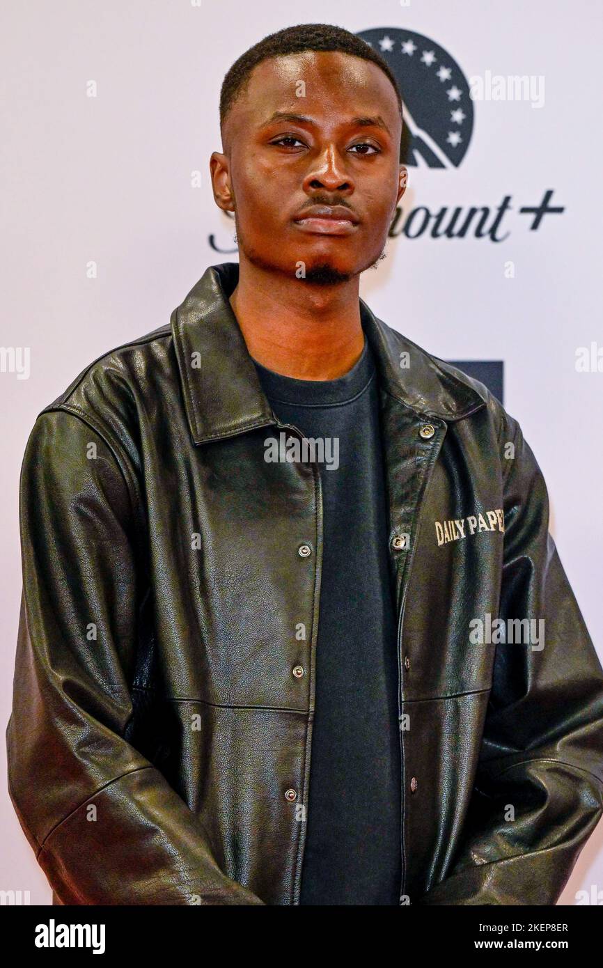 Eman Kellam attending the 2022 MTV EMAs at the PSD Bank Dome in ...