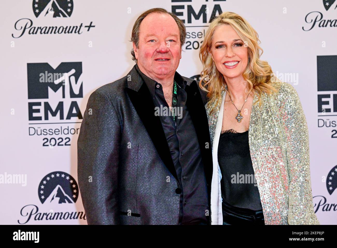 Bob Bakish and Pam Kaufman attending the 2022 MTV EMAs at the PSD Bank ...