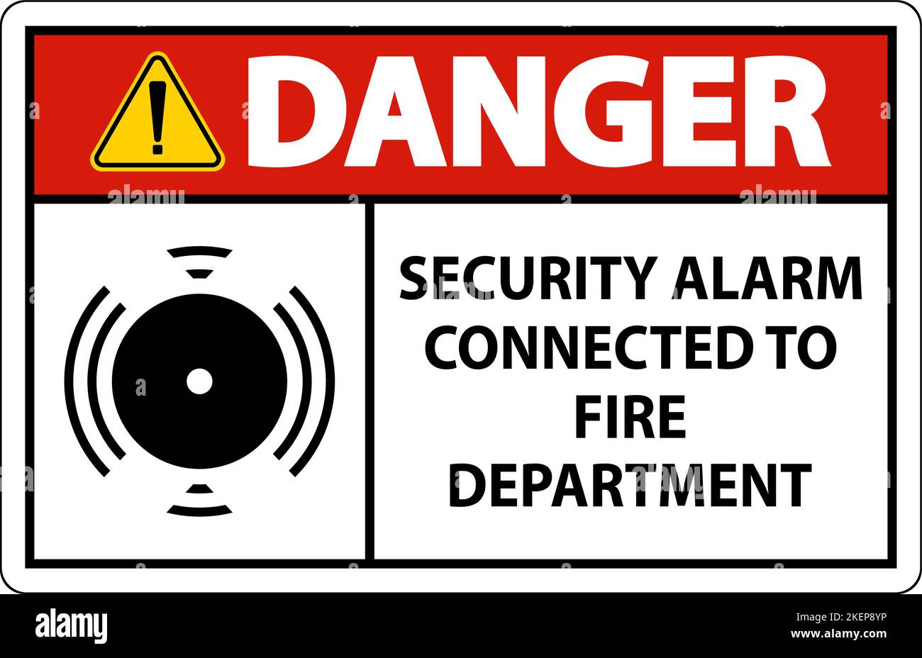Security Alarm Sign Security Alarm Connected To Fire Department Stock ...