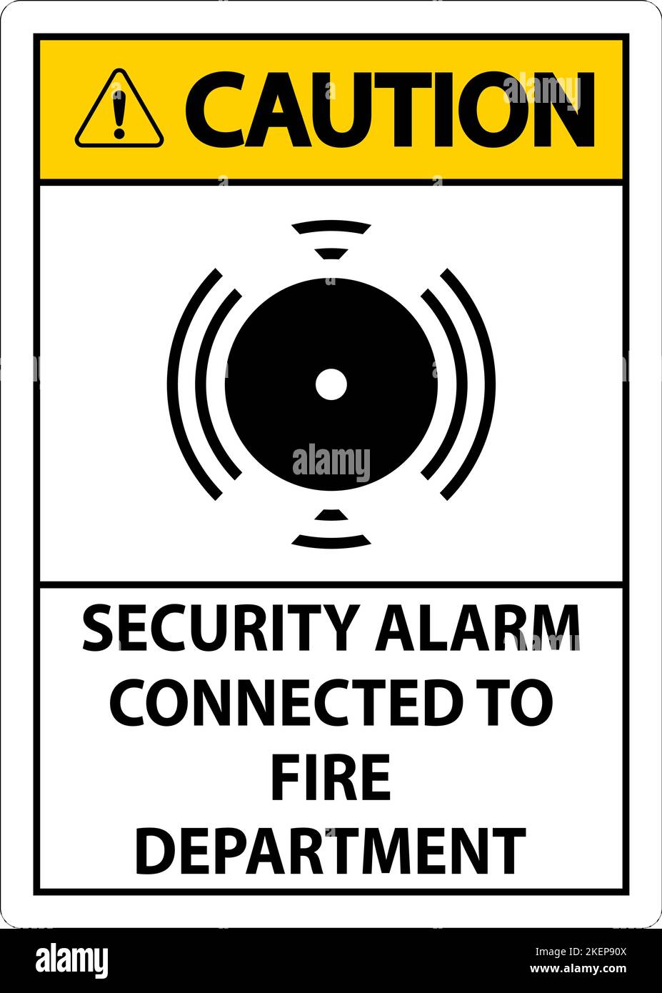 Security Alarm Sign Security Alarm Connected To Fire Department Stock ...
