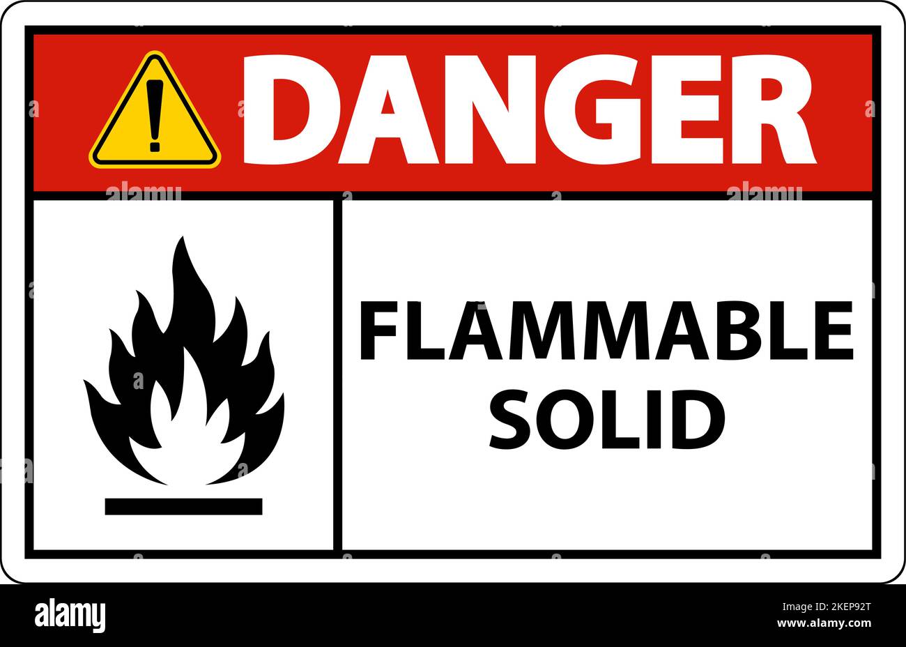 Danger Hazardous Signs Flammable Solid On White Background Stock Vector ...