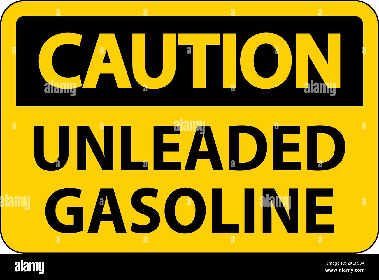 Caution Sign Unleaded Gasoline On White Background Stock Vector Image ...
