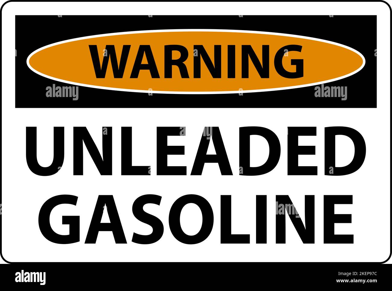 Warning Sign Unleaded Gasoline On White Background Stock Vector Image ...