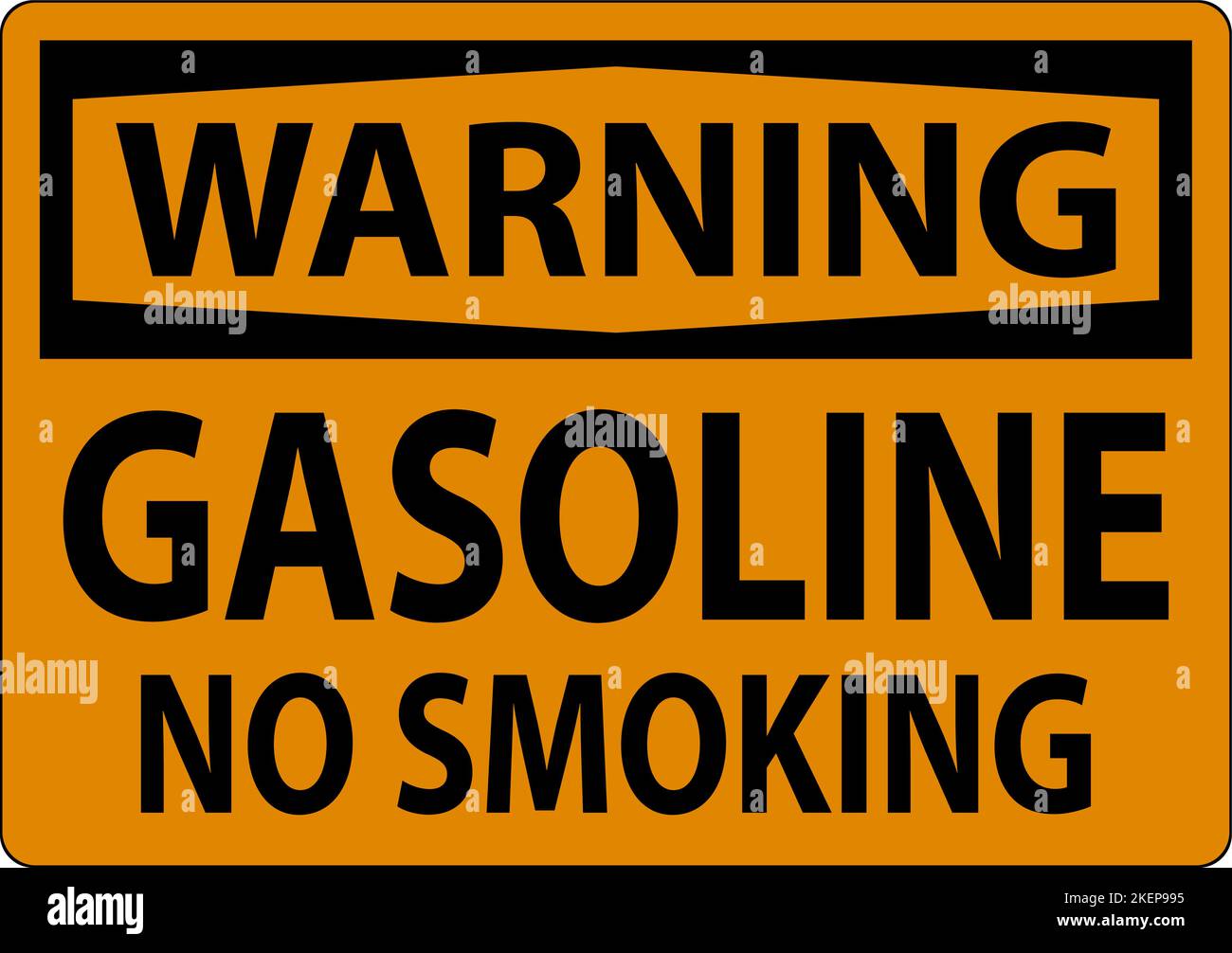 Warning Sign Gasoline, No Smoking On White Background Stock Vector ...