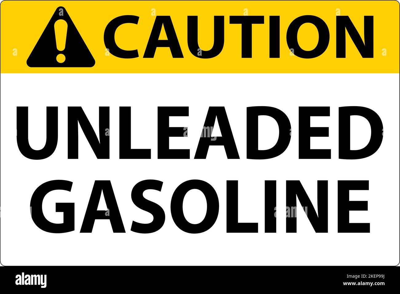 Caution Sign Unleaded Gasoline On White Background Stock Vector Image ...